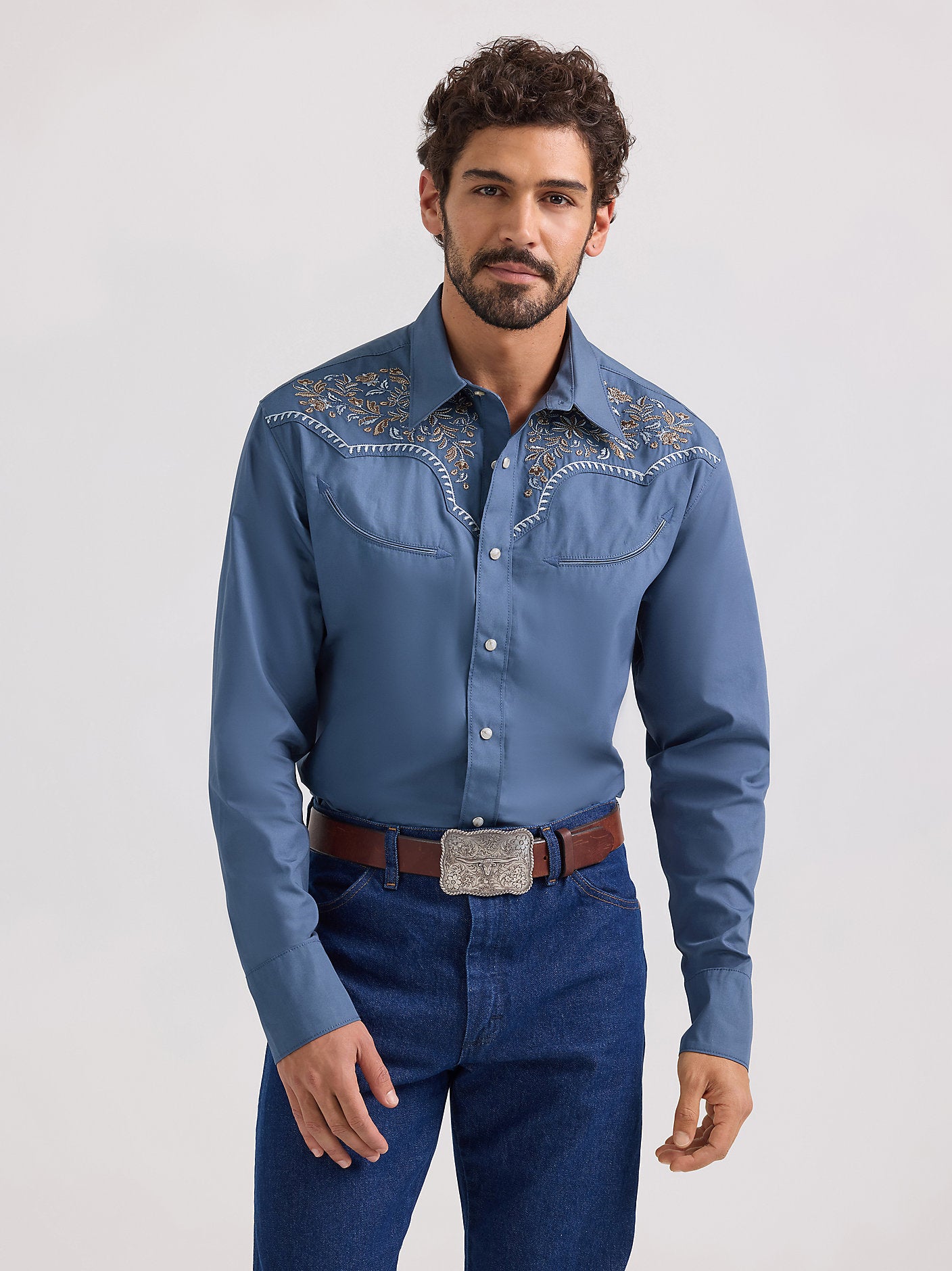 Rodeo Ben Western Snap Shirt - Bluebell